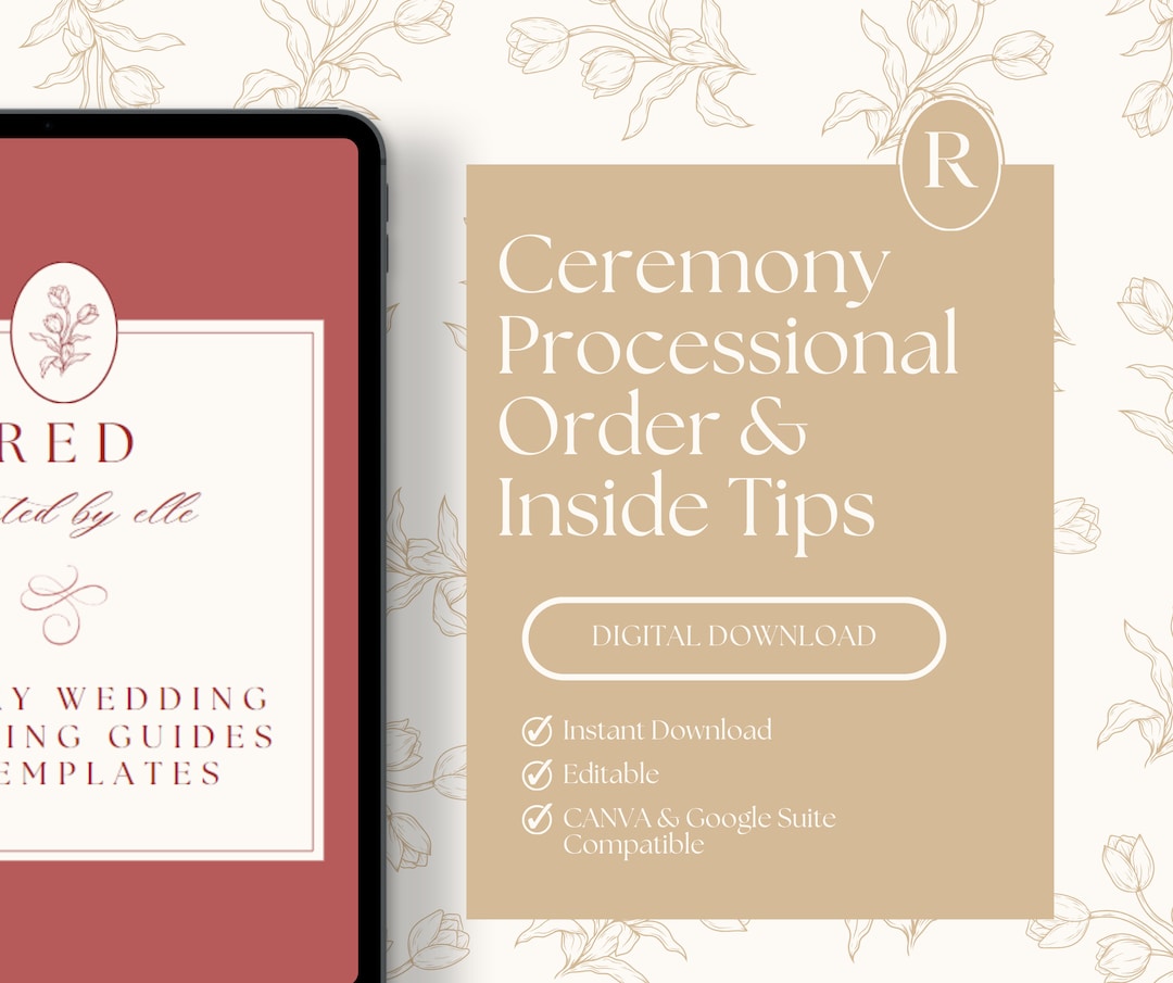 Wedding Ceremony Processional Order Template - Etsy