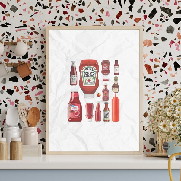 Scared Ketchup Art - Etsy