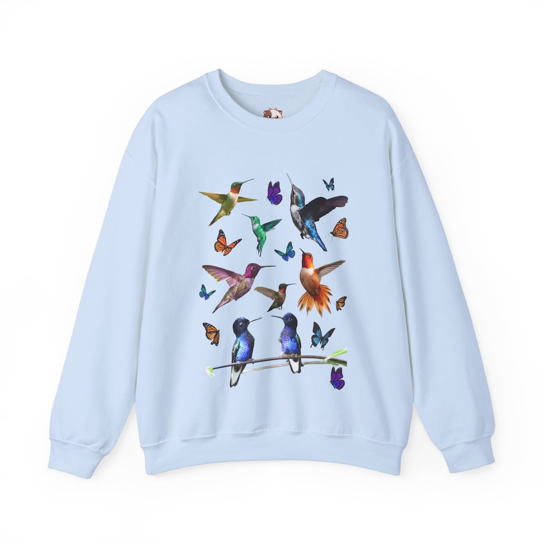 Hummingbird and Butterfly Crewneck Sweatshirt - Etsy UK
