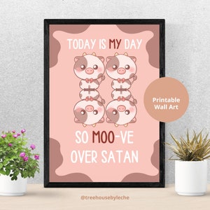Inspiring Poster: Cow Themed Digital Artwork for Positivity and ...