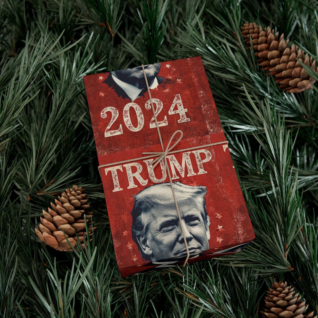 Vintage Red Donald Trump 2024 Wrapping Paper for Political Enthusiasts ...