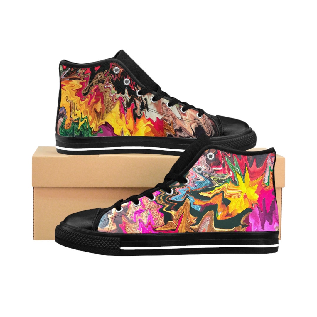 Men's Original Artsy Shoes Colorful Funky Unique Print Sneakers, LGBTQ ...