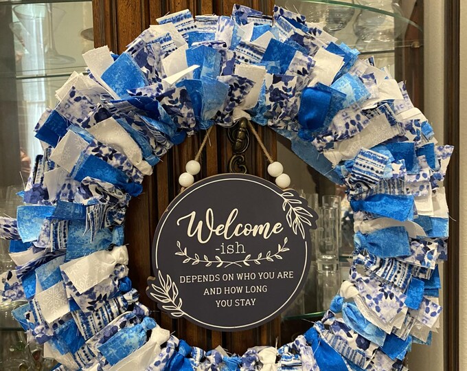 Welcome Rag Wreath - Etsy