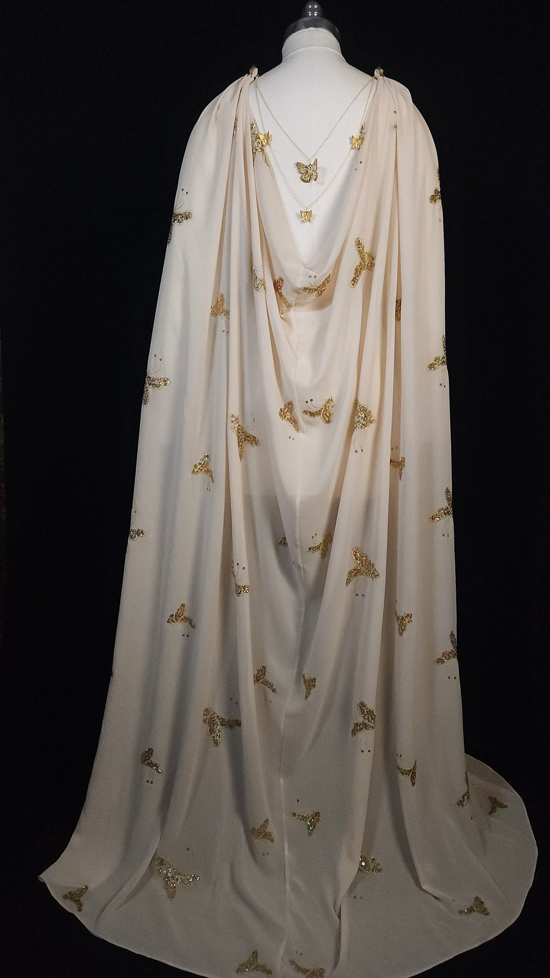 Chiffon Gold Butterfly Cape - Etsy