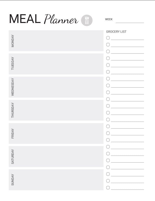 Simple Weekly Meal Planner - Etsy