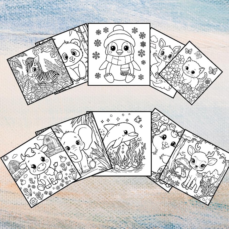 Baby Animals Coloring Pages for Kids Printable PDF Bundle - Etsy
