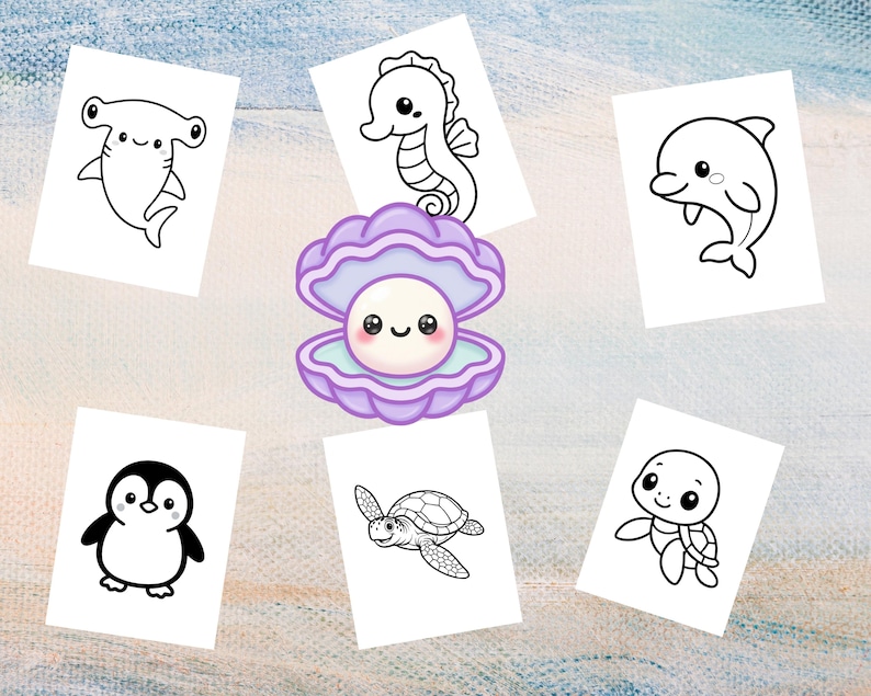 50 Sea Animals Coloring Book for Kids | Ocean Creatures Printable PDF ...