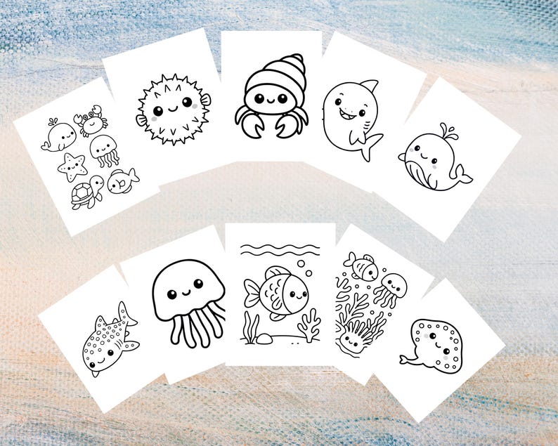 50 Sea Animals Coloring Book for Kids | Ocean Creatures Printable PDF ...