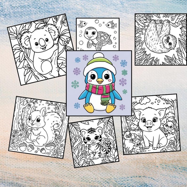 Baby Animals Coloring Pages for Kids Printable PDF Bundle - Etsy