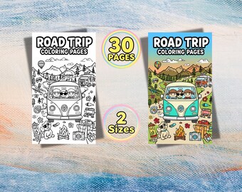 Road Trip Coloring Pages for Kids, Printable Travel Activity Book (PDF ...