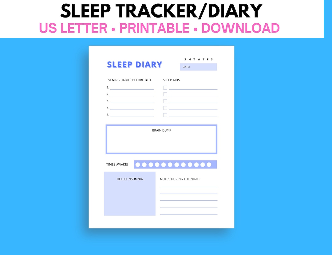 Sleep Tracker | Self-help | Sleep Diary | Printable - Etsy