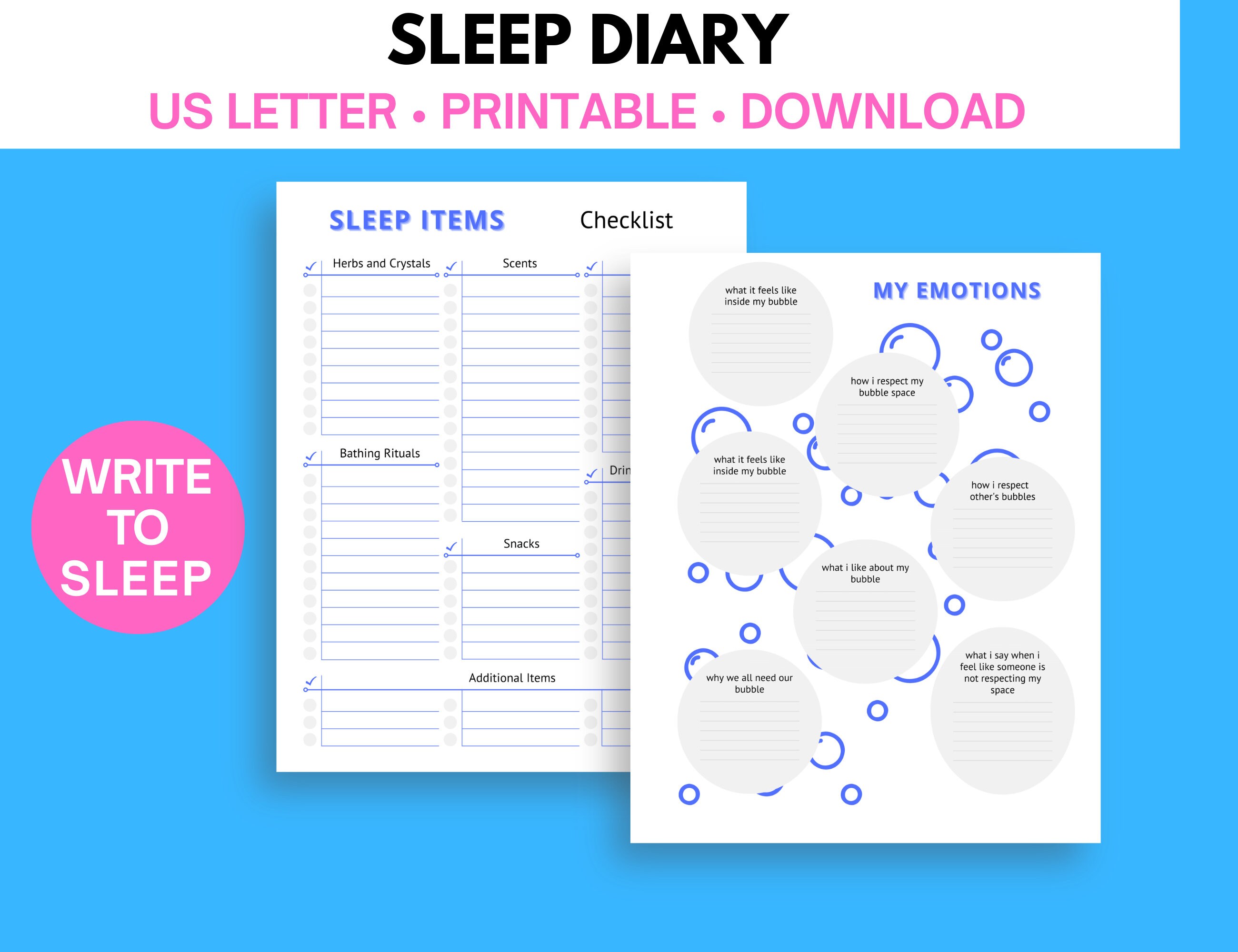Sleep Tracker | Self-help | Sleep Diary | Printable - Etsy