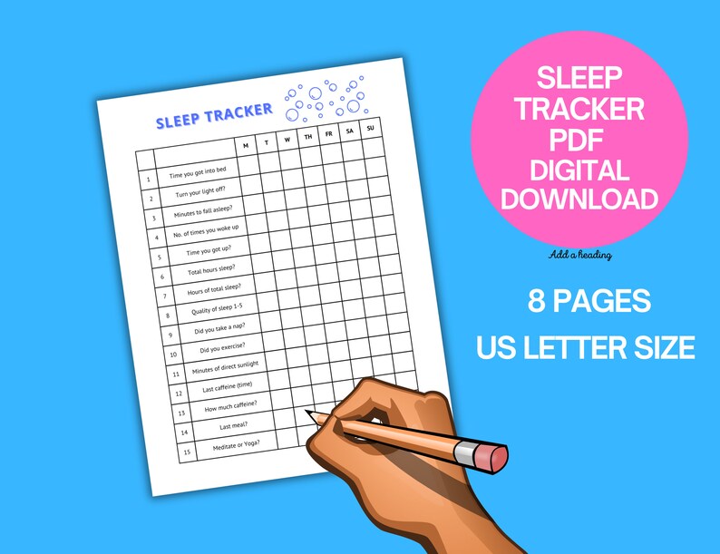 Sleep Tracker | Self-help | Sleep Diary | Printable - Etsy