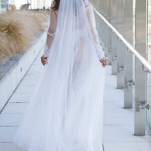 Wedding Bride Robe, Tulle Robe, Luxurious Tulle Bridal Robe for a ...