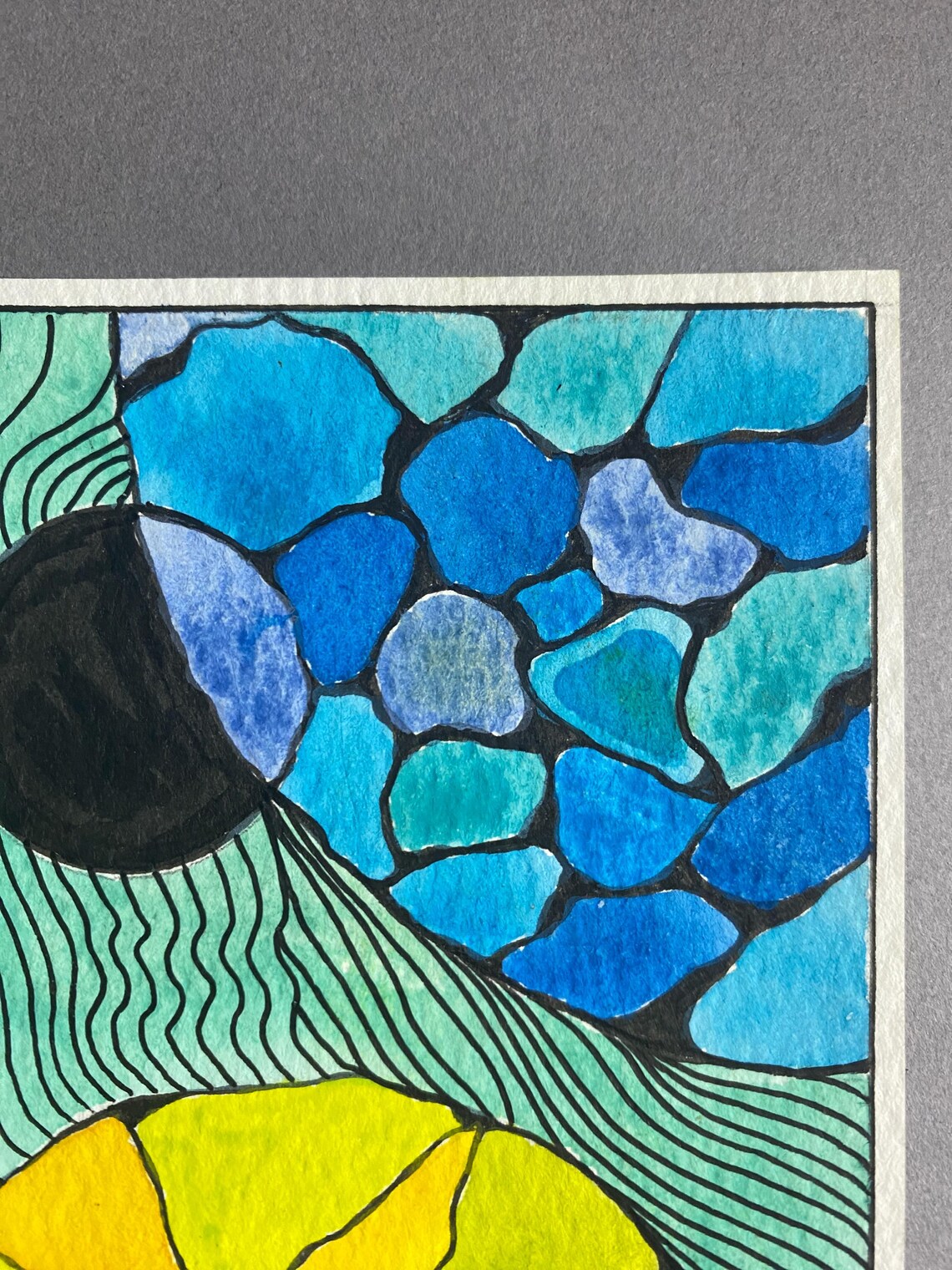 Original Micron Pen and Watercolor Mini Painting - “division of Cells ...