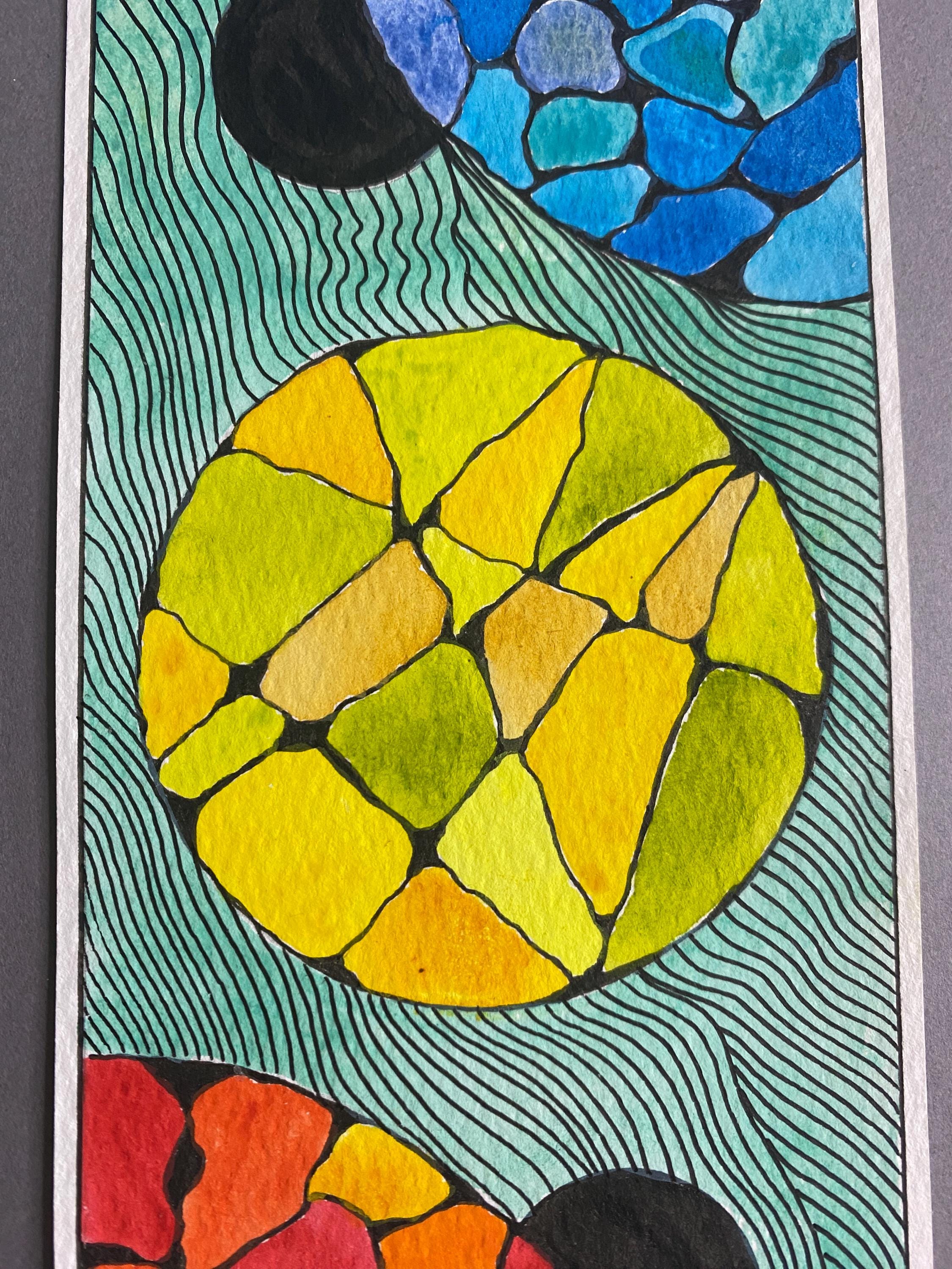 Original Micron Pen and Watercolor Mini Painting - “division of Cells ...