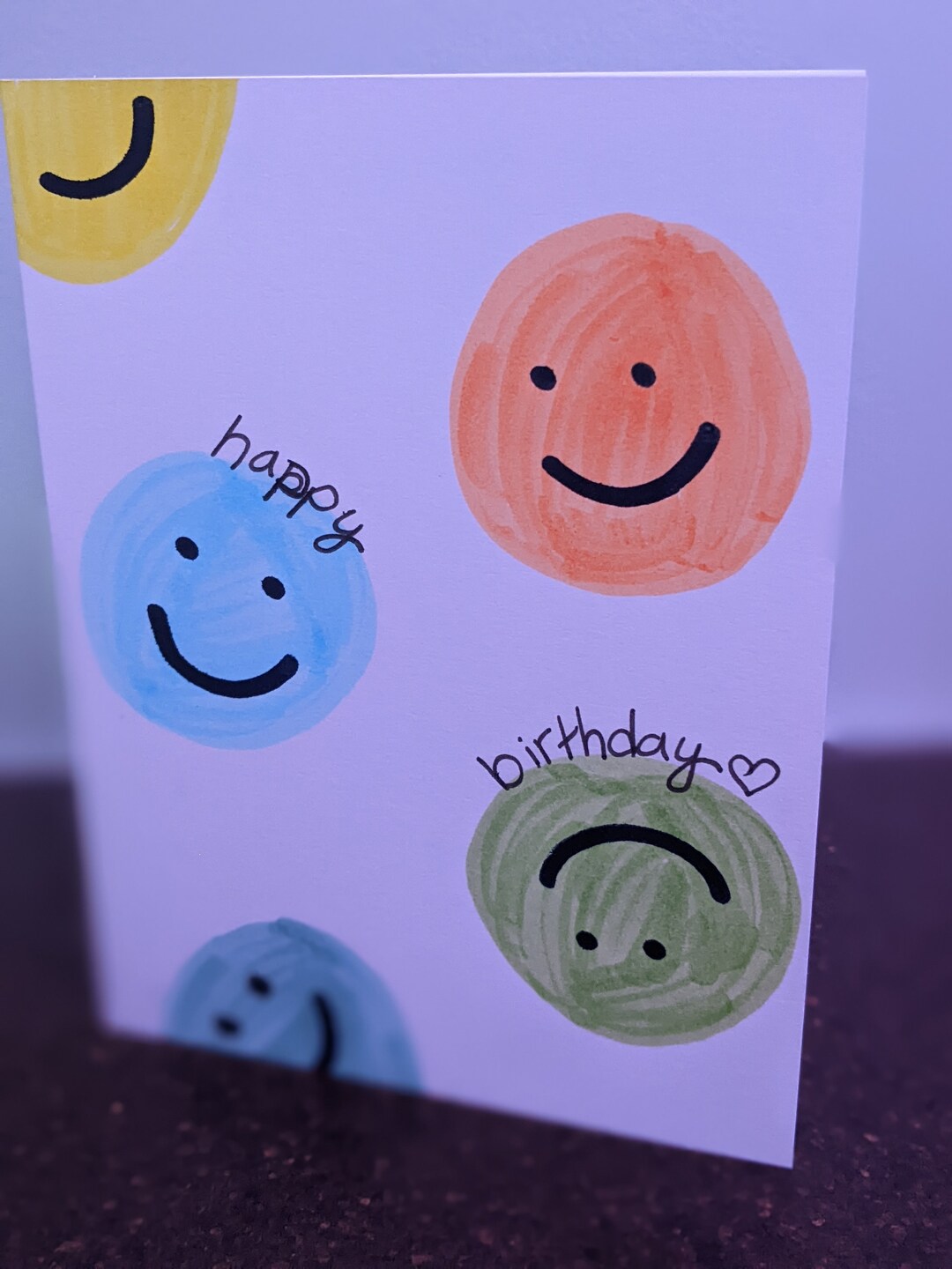 Smiley Face Birthday Card - Etsy