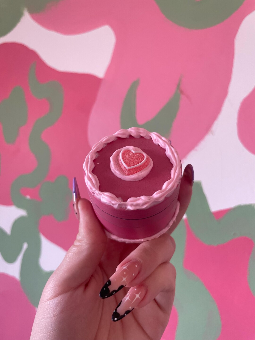 Pink Metal Grinder| Pink Cupcake Grinder | Cherry Cupcake Grinder ...