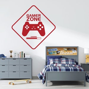 Gamer Zone Decal Game Decal Loading Decal Gamer Zone Wall Decal Gaming Controller Decal Gaming ...