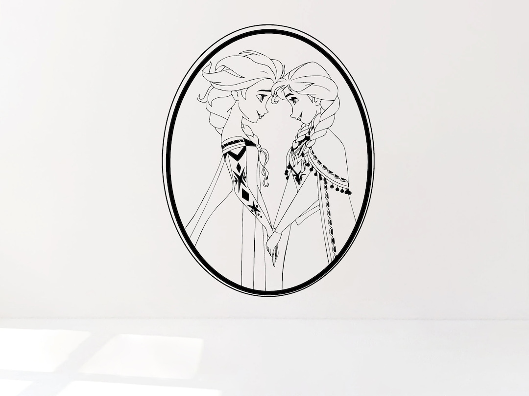 Elsa Decal Frozen Elsa Decal Princess Elsa Decal Wall Princess Sticker Anna and Elsa Decal ...