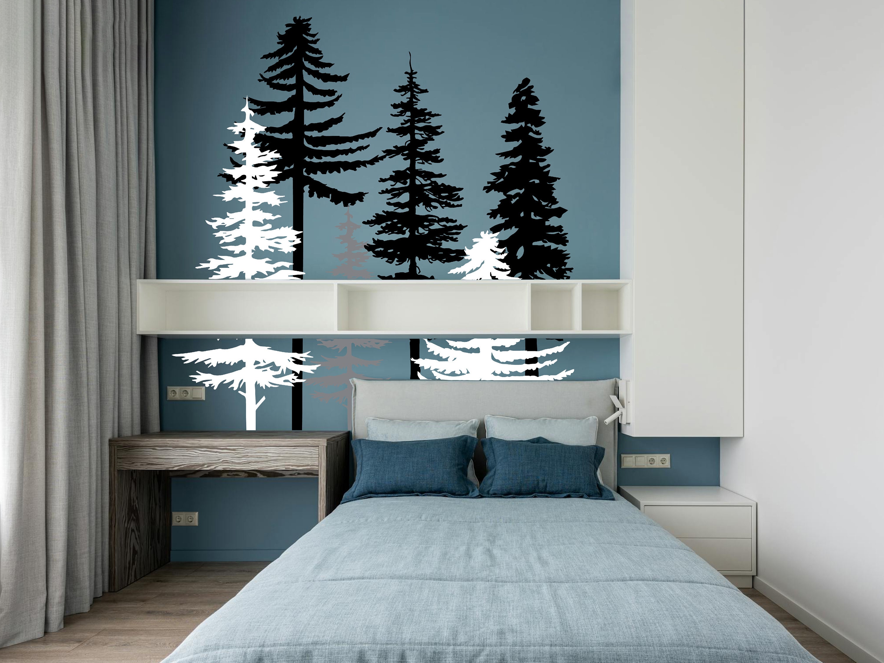 Large Trees Wall Decal Forest Wall Decal Large Forest Wall Decal Kids ...