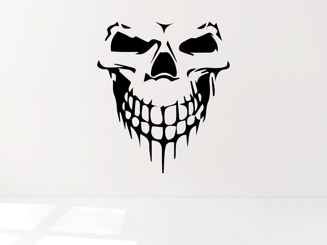 Skull Decal Dripping Skull Decal Car Skull Decal Permanent Vinyl Decal ...
