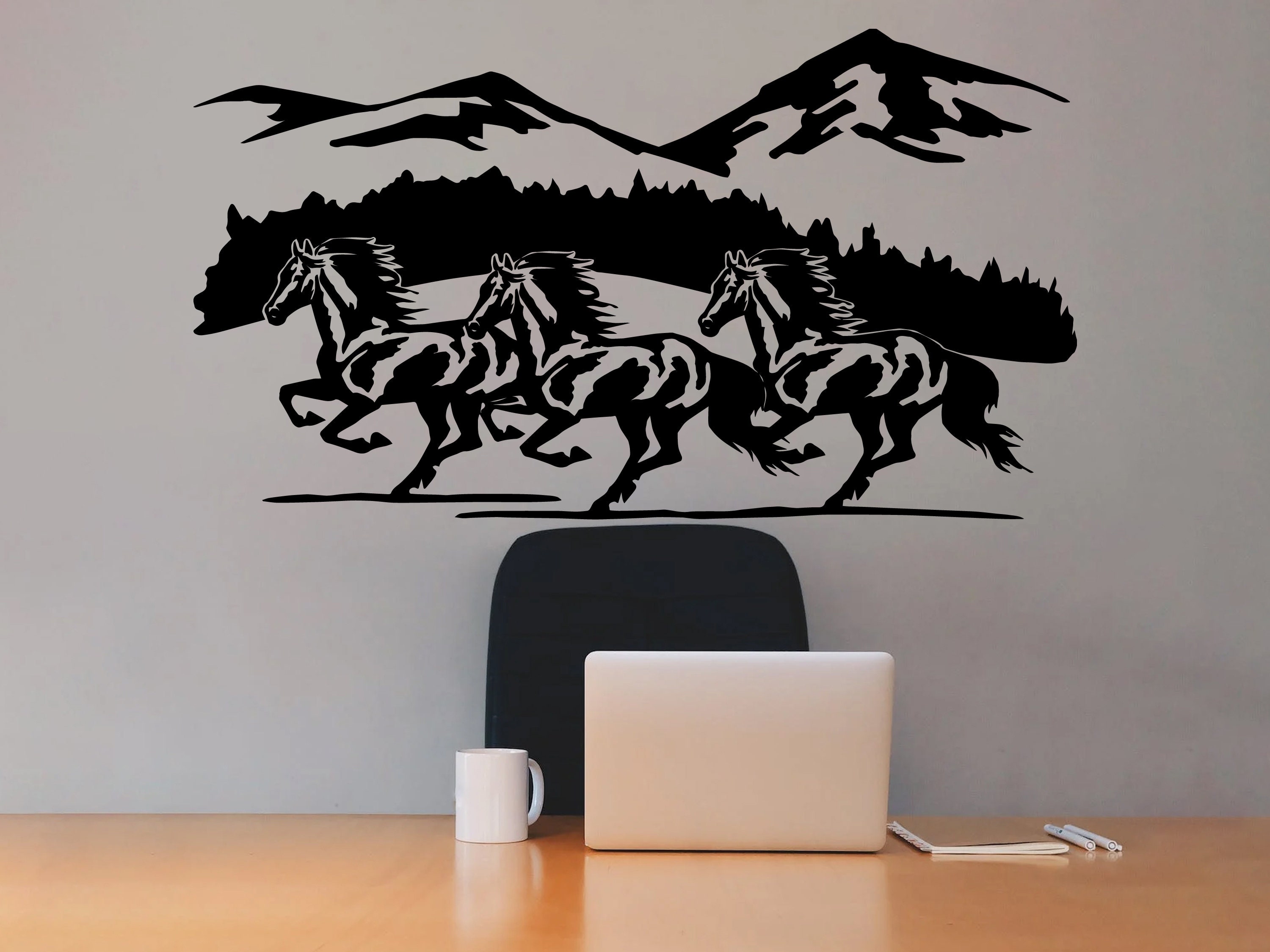 Wild Horses Vinyl Decal Sticker Horse Vinyl Decal Mustang Vinyl Decal ...