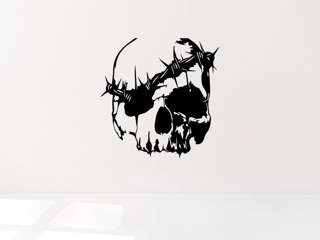 Skull Decal Thorned Skull Decal Car Skull Decal Skull Thorn Vinyl Decal ...