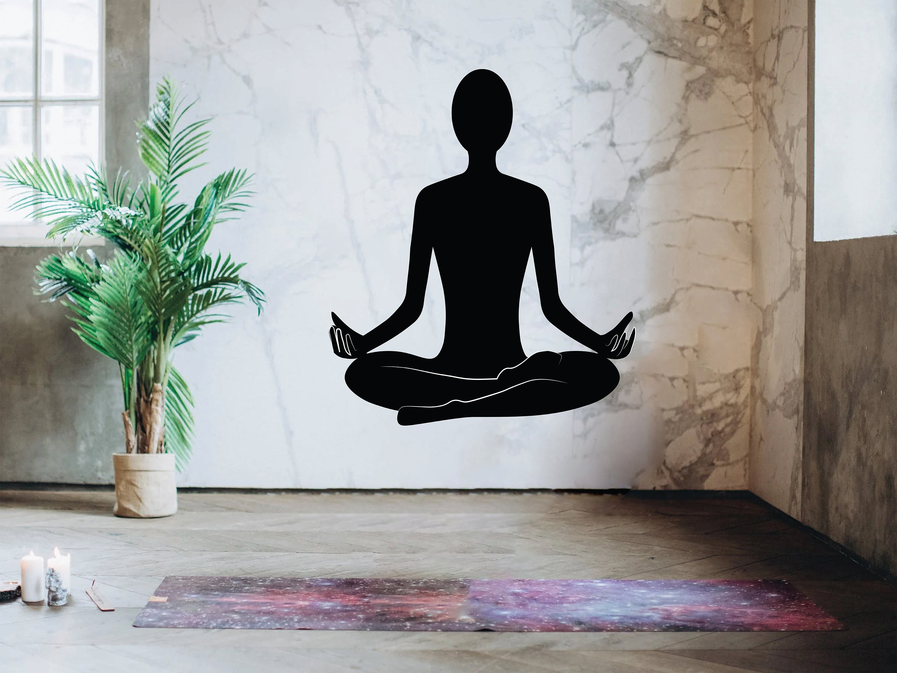 Yoga Meditation Asanas Decal Yoga Studio Decal Yoga Decal Sitting Poses ...