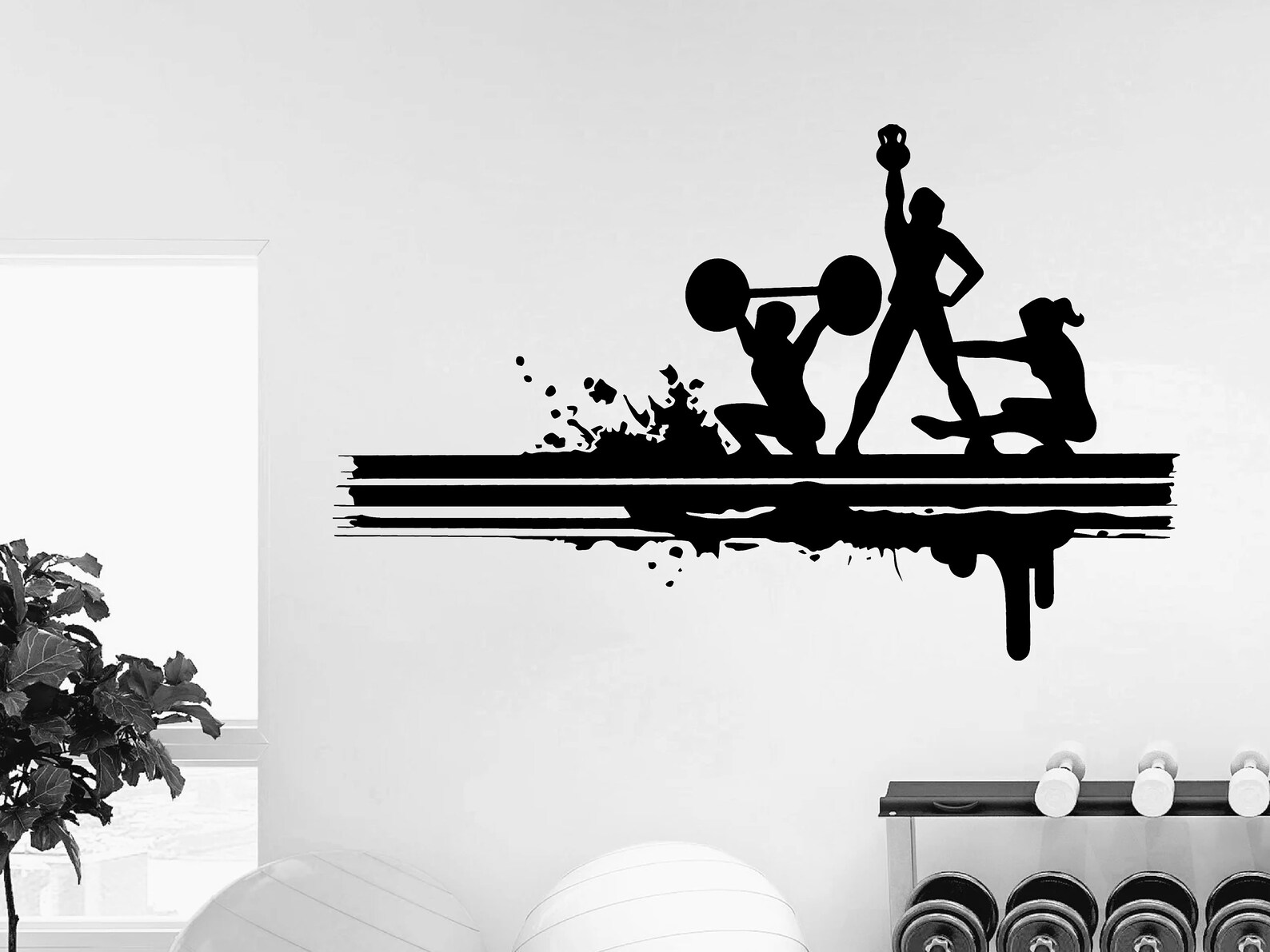 Sport Decal Gym Decal Workout Vinyl Gym Wall Decal Fitness Collage ...
