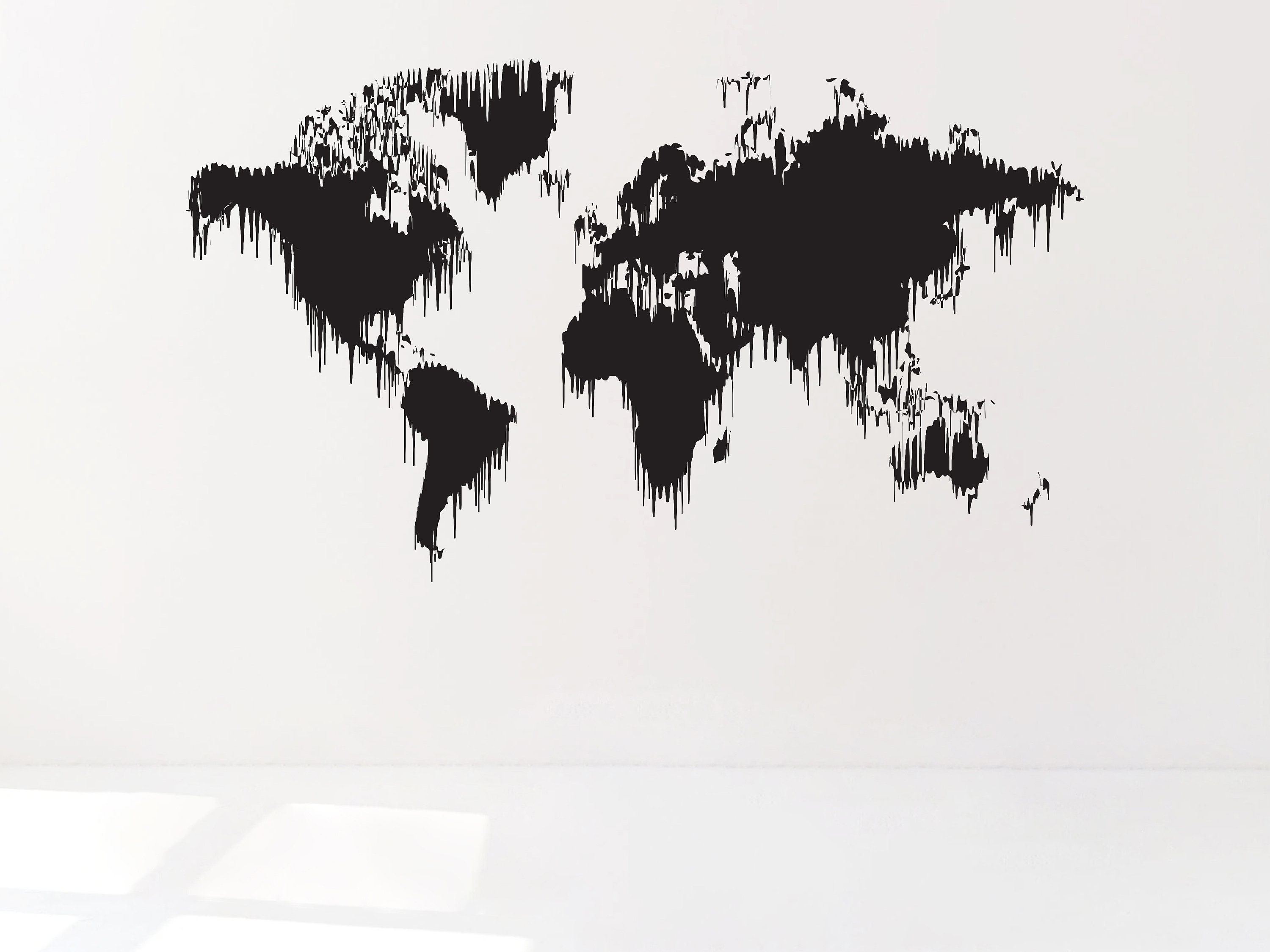 World Map Decal World Map Travel Decal Melting World Map Decal Global ...