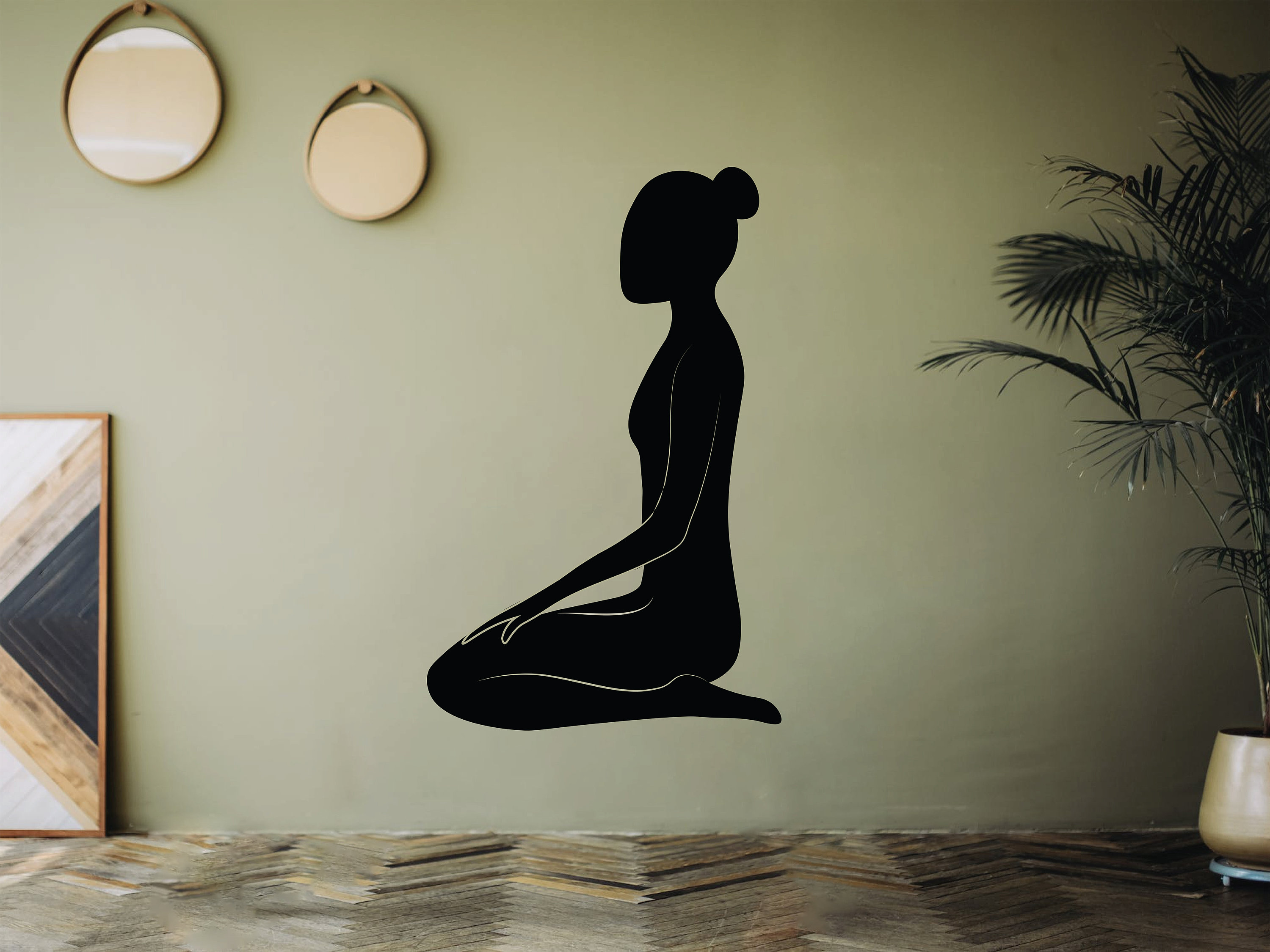 Yoga Meditation Asanas Decal Yoga Studio Decal Yoga Decal Sitting Poses ...