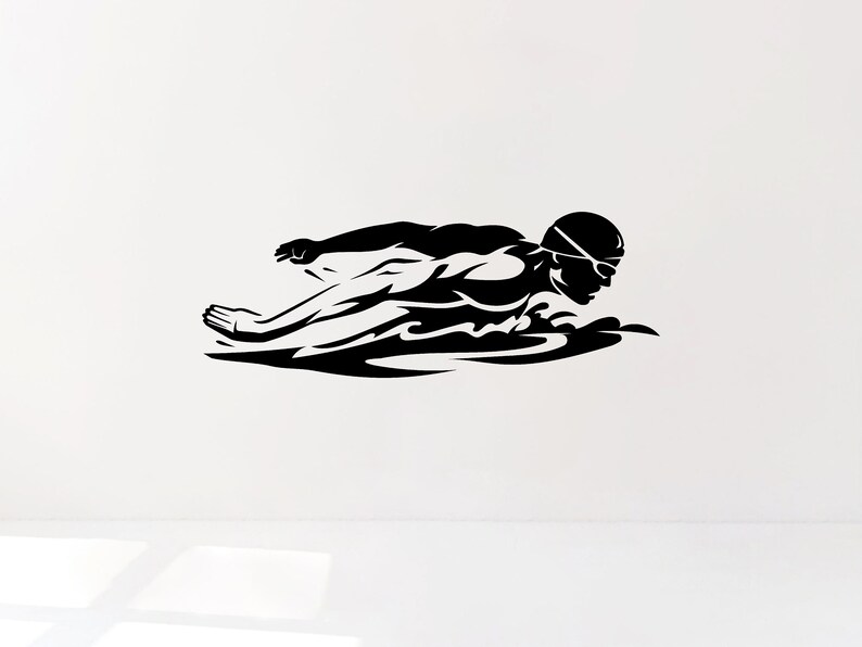 Swim Boy Decal Swimming Decal Swim Team Vinyl Wall Decal Swimmer Boy ...