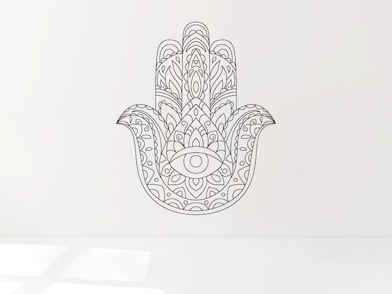 Evil Eye Decal Hamsa Eye Decal Hand of Fatima Decal Yoga Studio Decal ...