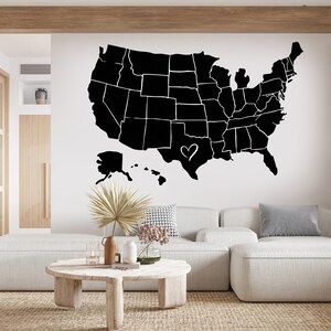 USA Map Decal America Map Decal USA States Decal Virginia Decal USA ...