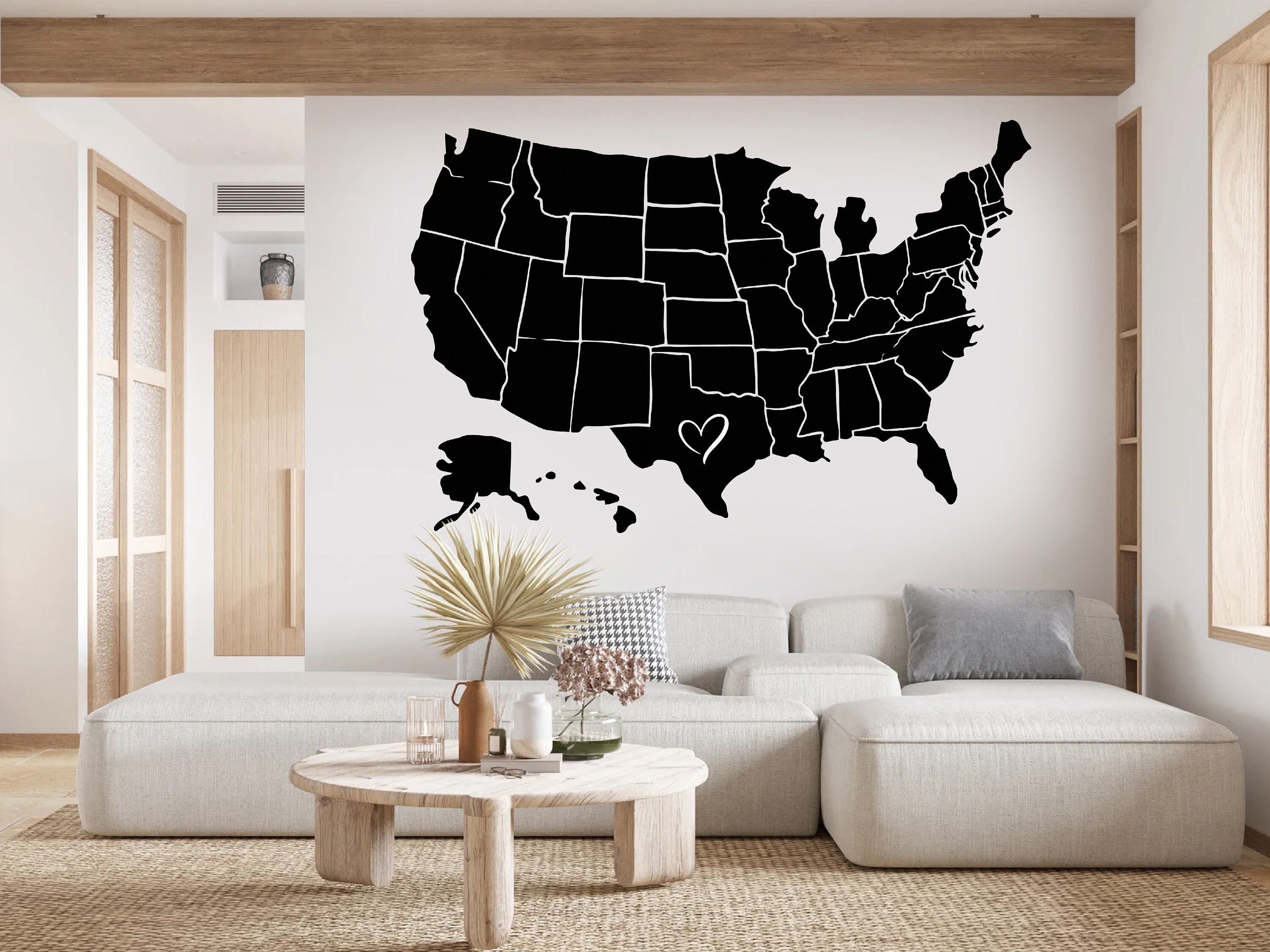 USA Map Decal America Map Decal USA States Decal Virginia Decal USA ...