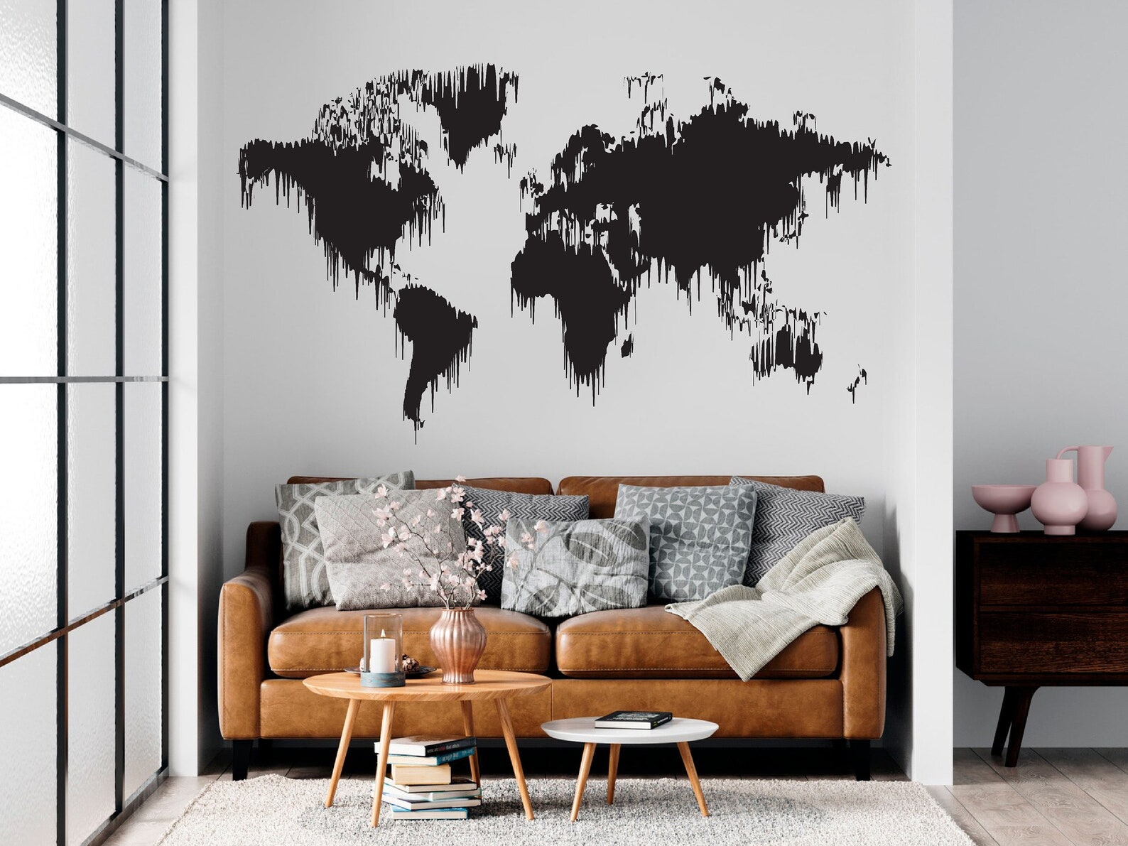 World Map Decal World Map Travel Decal Melting World Map Decal Global ...