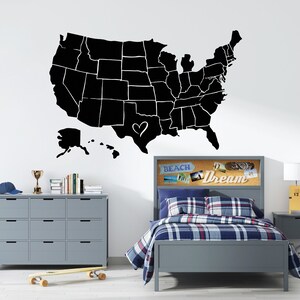 USA Map Decal America Map Decal USA States Decal Virginia Decal USA ...