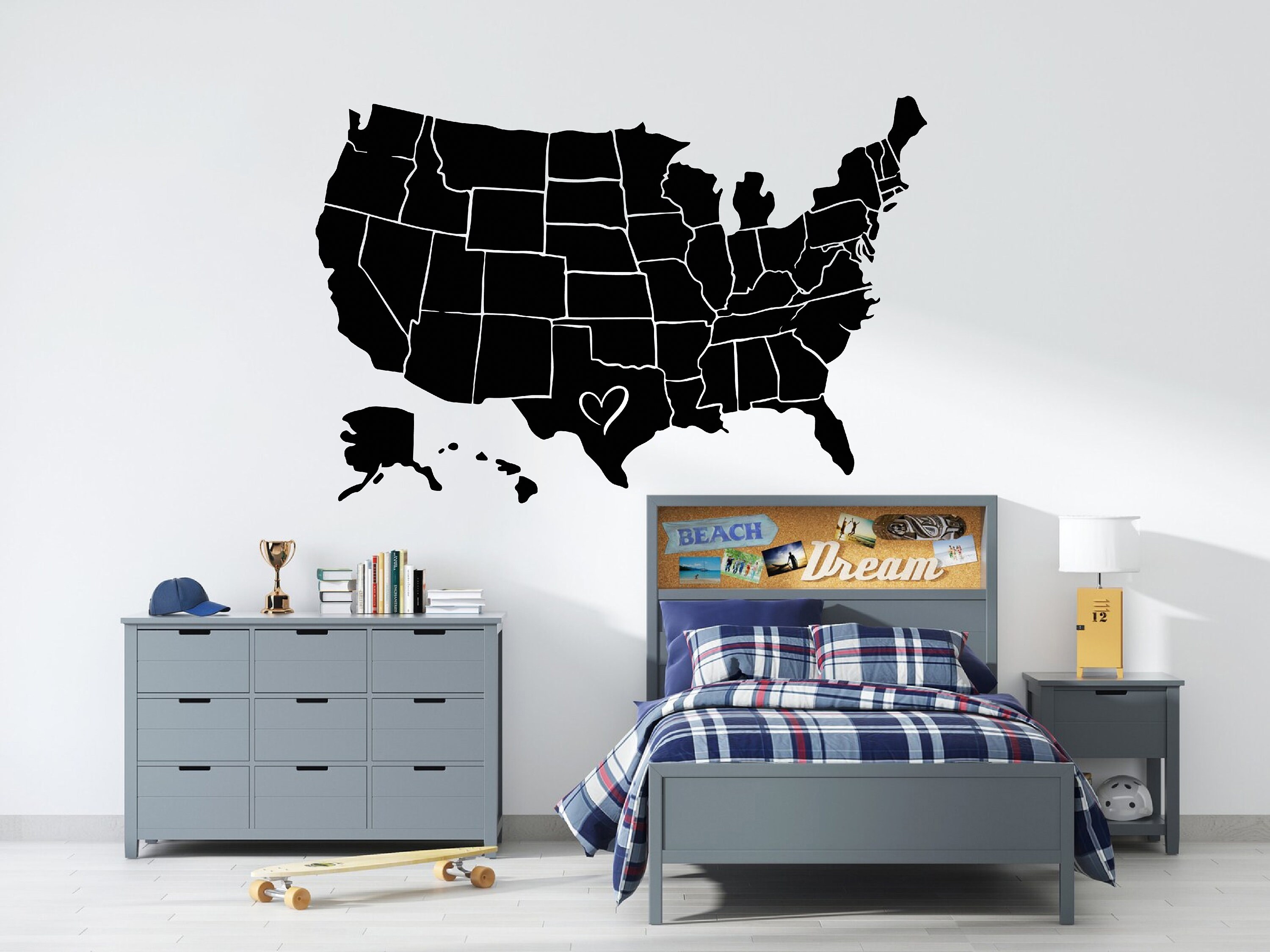 USA Map Decal America Map Decal USA States Decal Virginia Decal USA ...