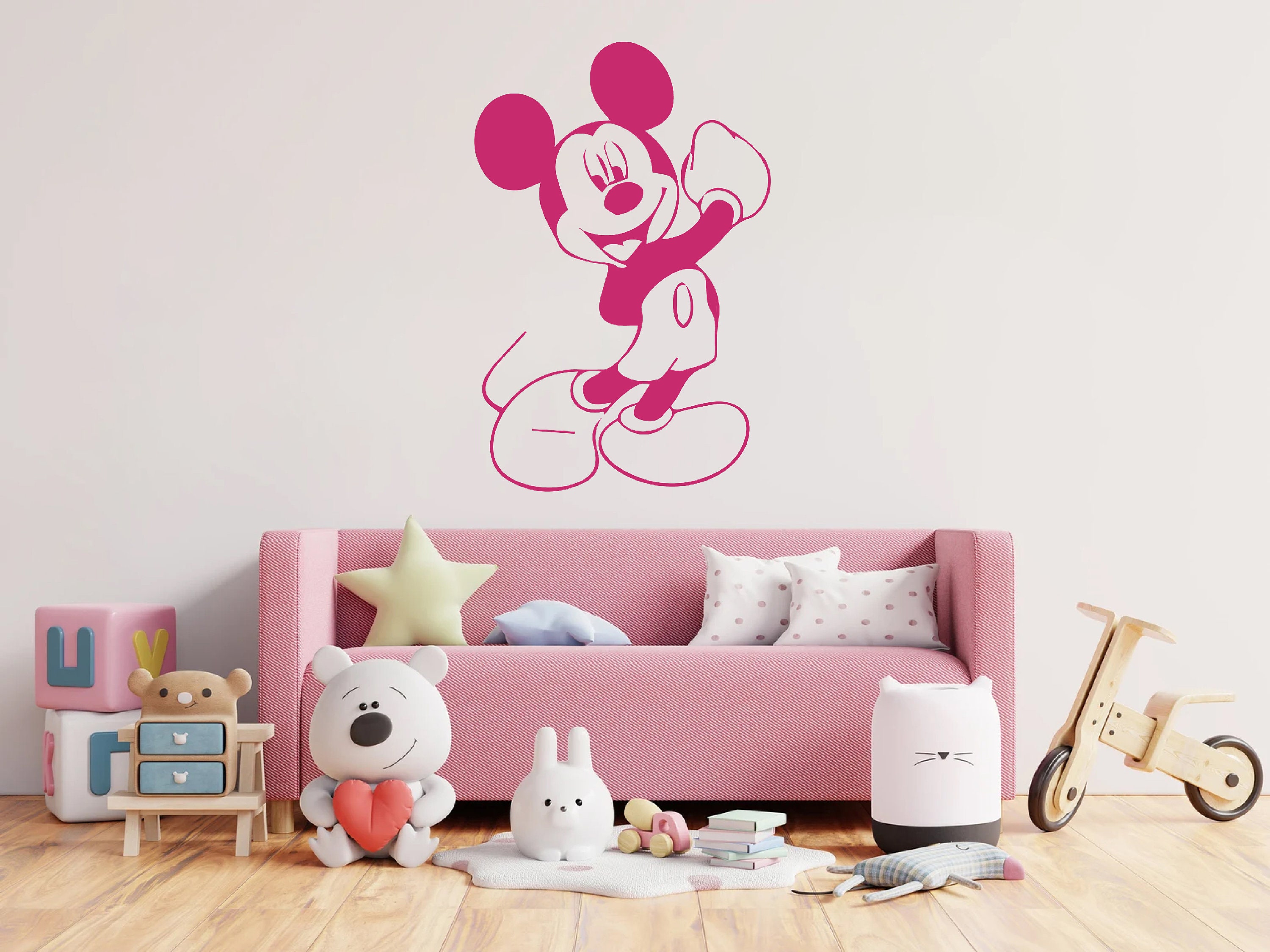 Mickey Decal Mikey Mouse Decal Cartoon Wall Decal Kids Nursery Decal ...