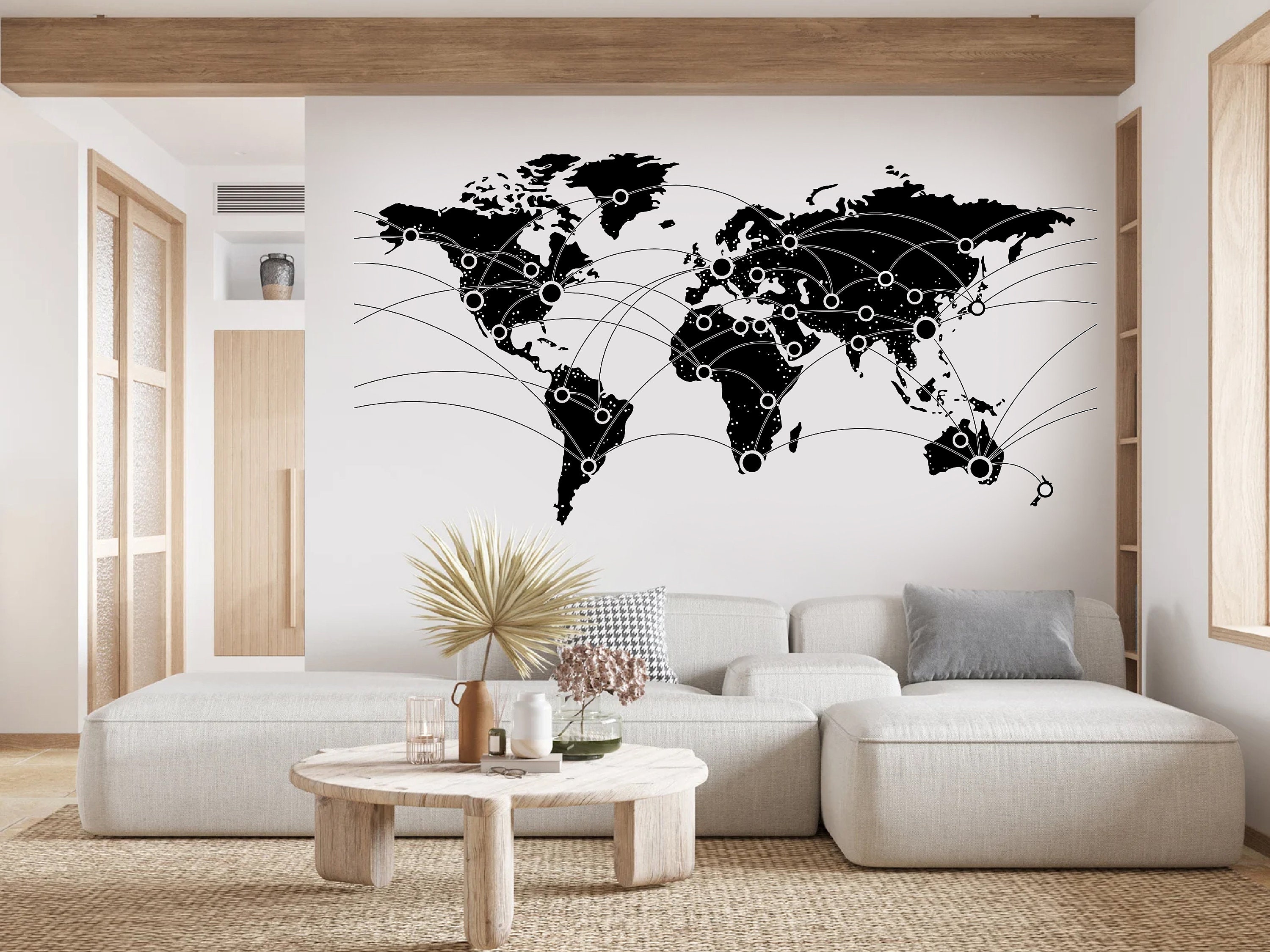 World Map Decal World Map Travel Decal World Network Decal Network Team ...