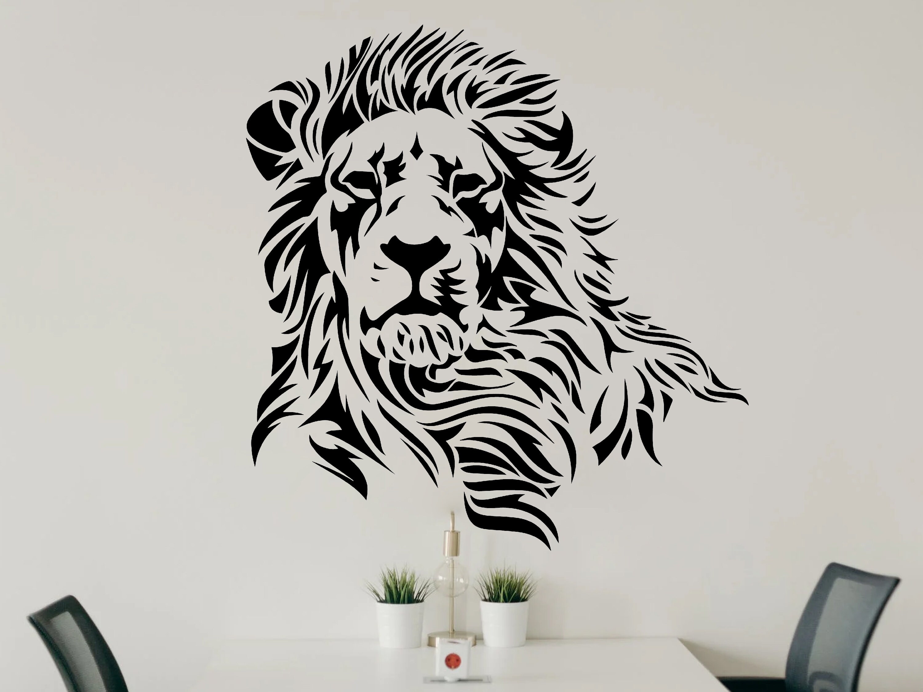 Lion Wall Decal Lion Head Wall Decals Lion Wall Art Lion Wall Sticker ...