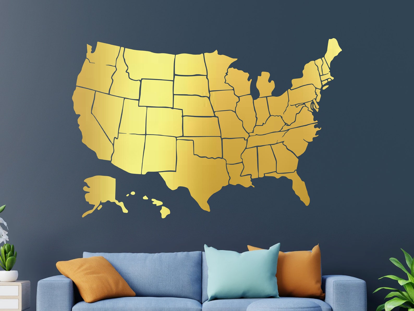USA Map Decal America Map Decal USA States Decal Virginia Decal USA ...