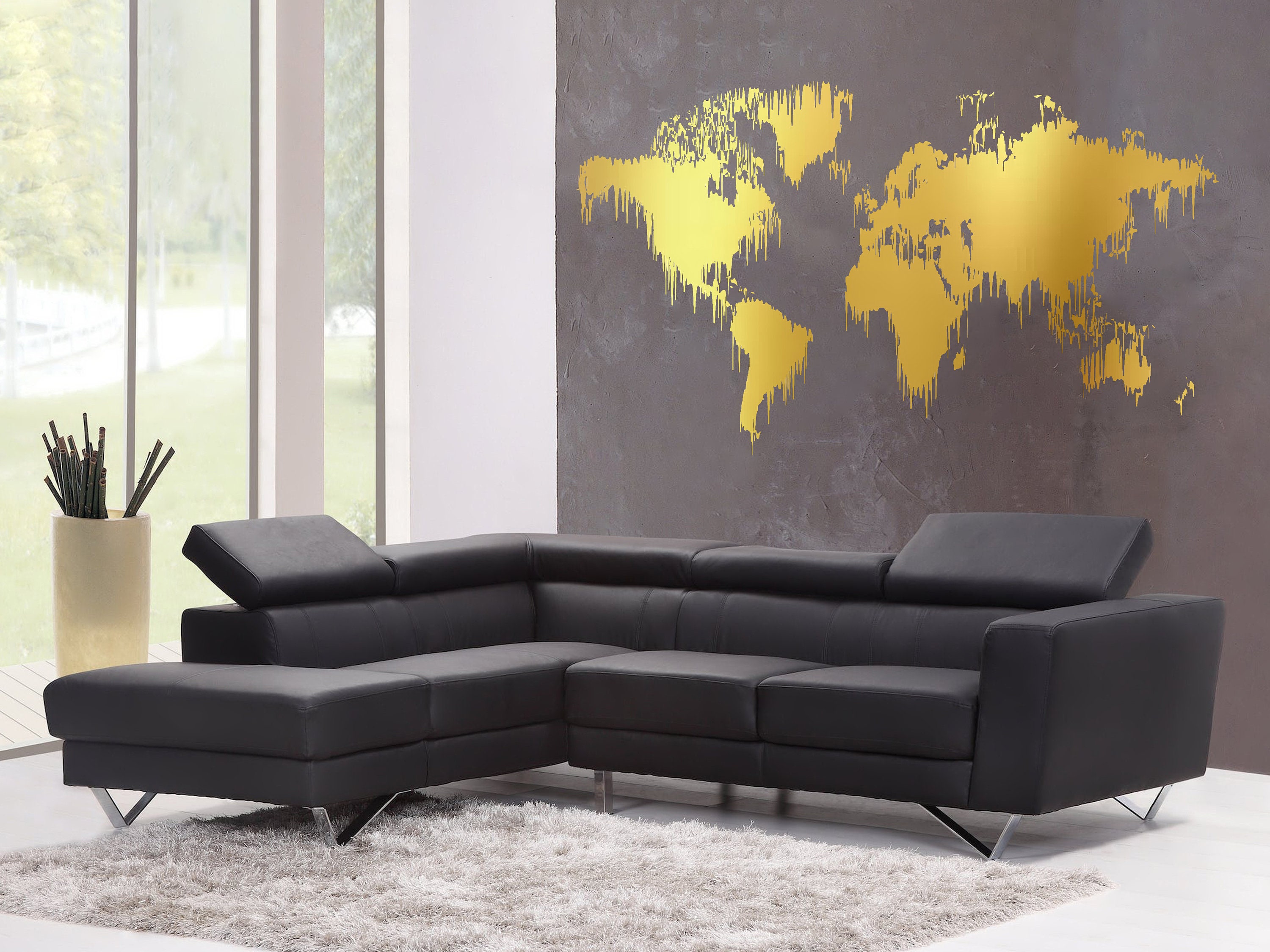 World Map Decal World Map Travel Decal Melting World Map Decal Global ...