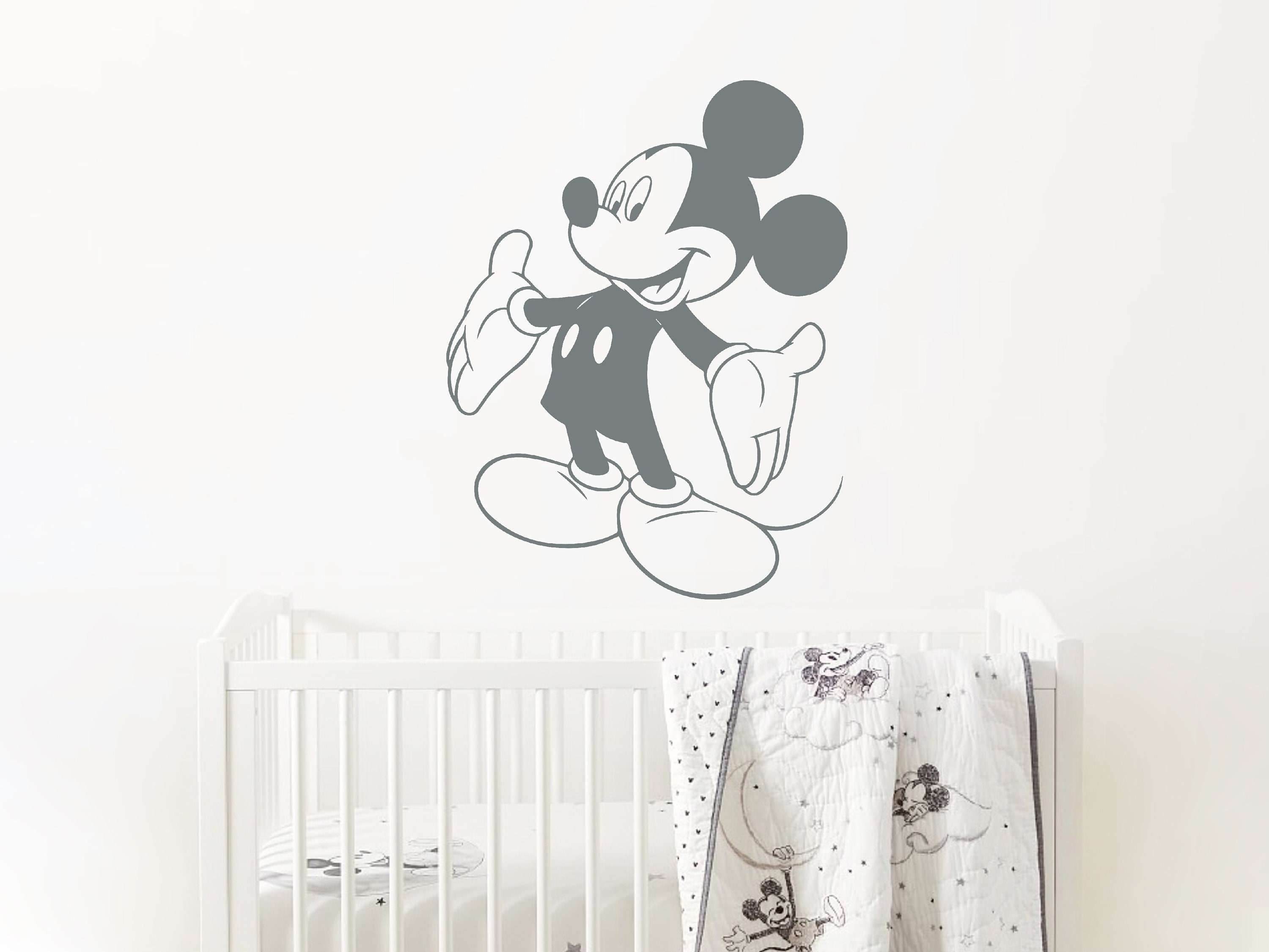 Mickey Decal Mikey Mouse Decal Cartoon Wall Decal Kids Nursery Decal ...