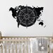 World Map Decal World Map Compass Decal Compass World Map Decal World ...
