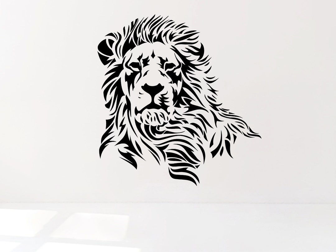 Lion Wall Decal Lion Head Wall Decals Lion Wall Art Lion Wall Sticker ...