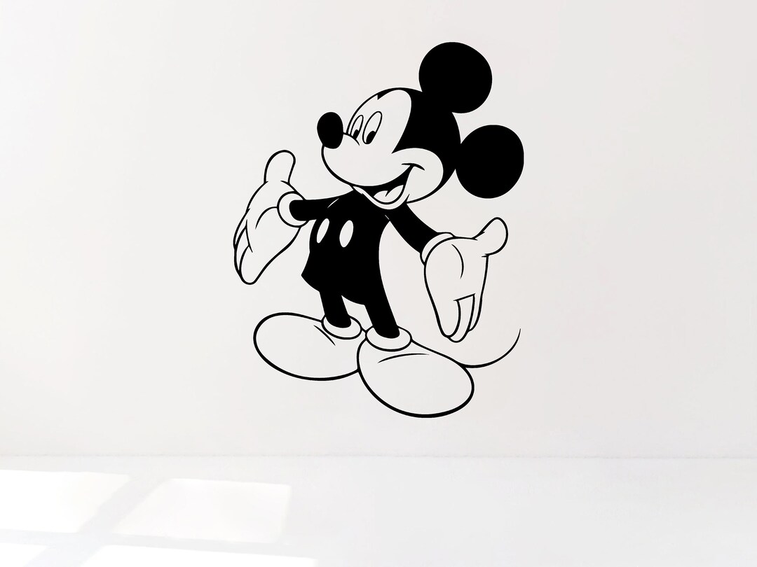 Mickey Decal Mikey Mouse Decal Cartoon Wall Decal Kids Nursery Decal ...