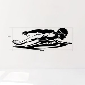 Swim Boy Decal Swimming Decal Swim Team Vinyl Wall Decal Swimmer Boy ...