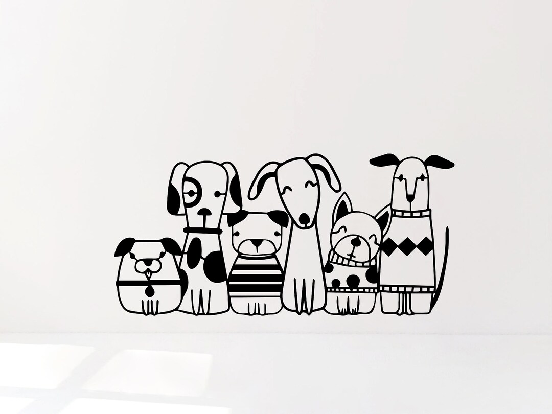 Dogs Decal Cute Dogs Decal Puppy Decal Cartoon Dogs Nursery Decal Dog ...